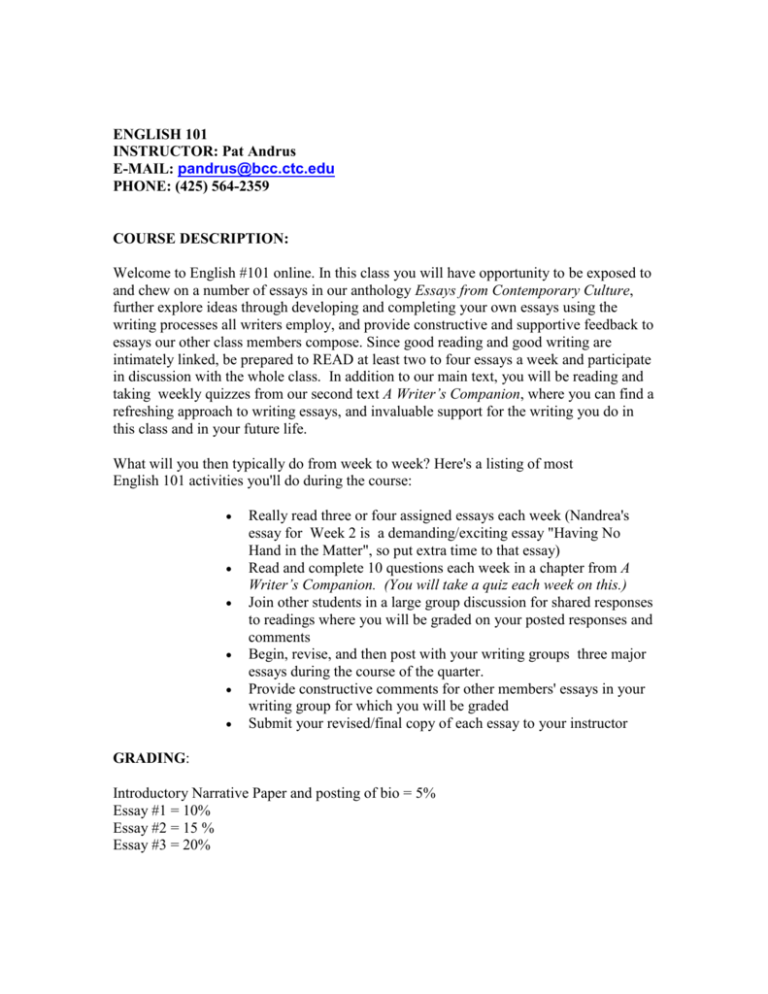 English 101 Bellevue College