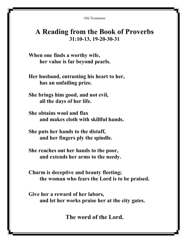 Reading Book Of Proverbs 31 10 13 19 20 30 31 Reading Book Of Proverbs 31 10 13 19 20 30 31
