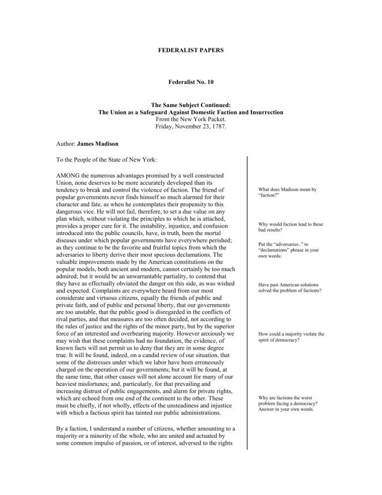 Federalist Papers