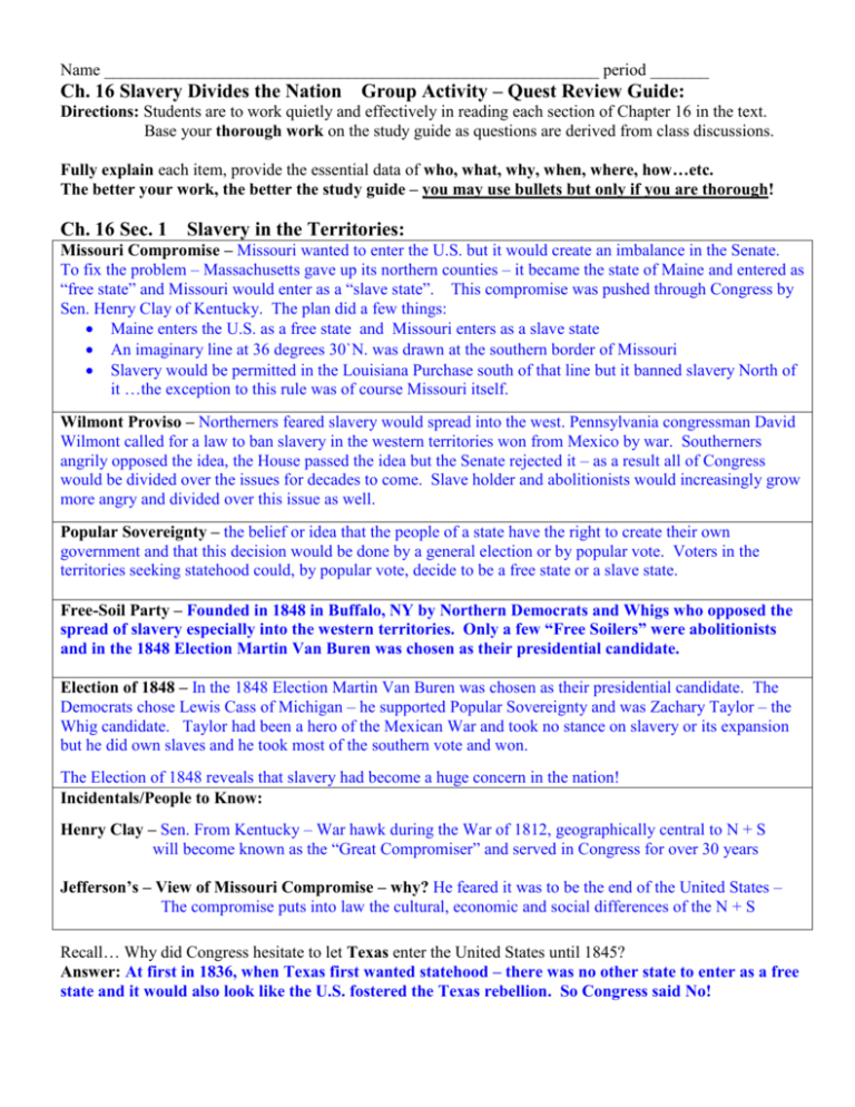Ch 16 Causes Of Civil War Answers Ch 16 Causes Of Civil War Answers