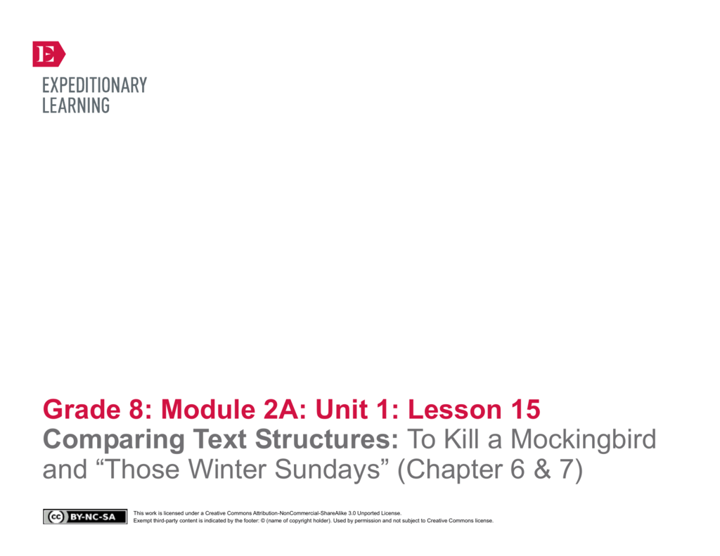 Grade 8 Module 2a Unit 1 Lesson 15 Grade 8 Module 2a Unit 1