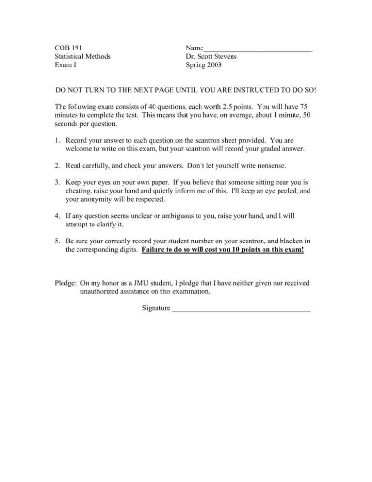Sample Exam 1