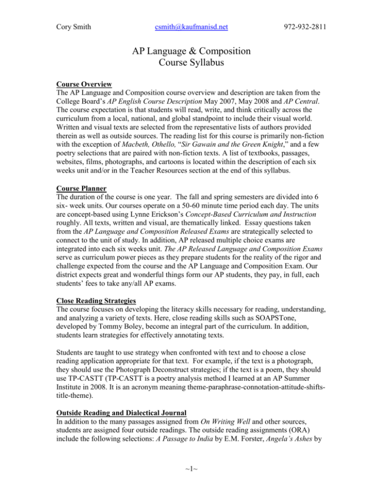 AP Language Composition AP Language Composition
