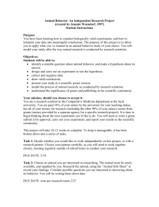 Animal Behavior: An Independent Research Project