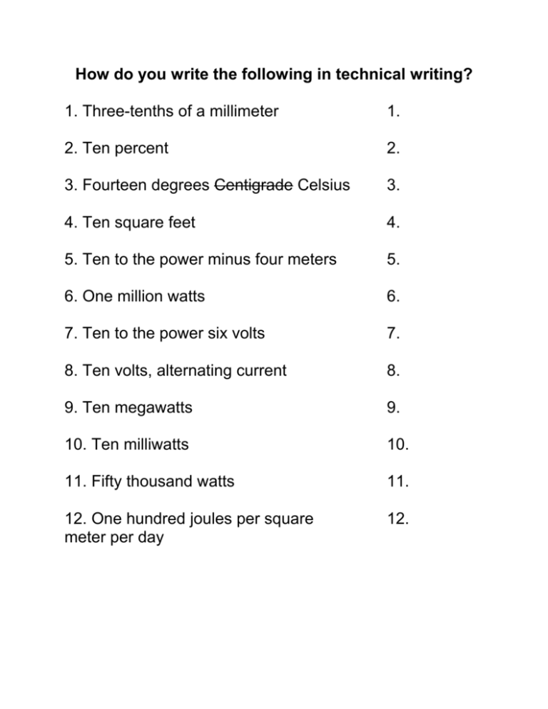 How Do You Write The Following In Technical Writing