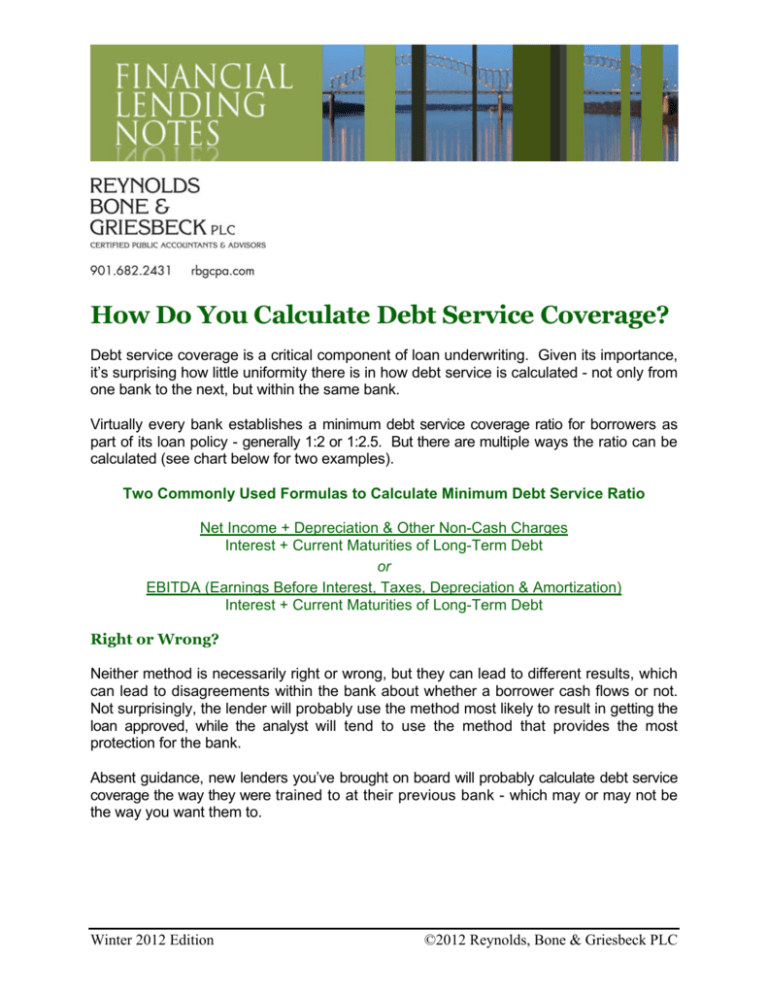 How Do You Calculate Debt Service Coverage 