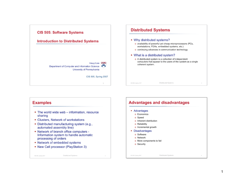 Distributed Systems Examples Advantages And Disadvantages