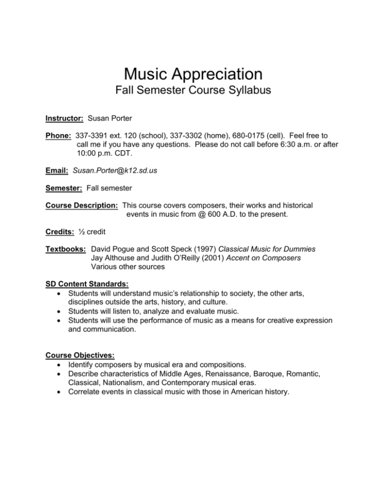 Music History Appreciation 05118 Music History Appreciation 05118