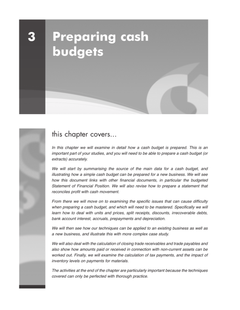 Preparing Cash Budgets 3