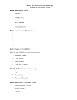 Using Anatomical Language HASPI Medical Anatomy & Physiology