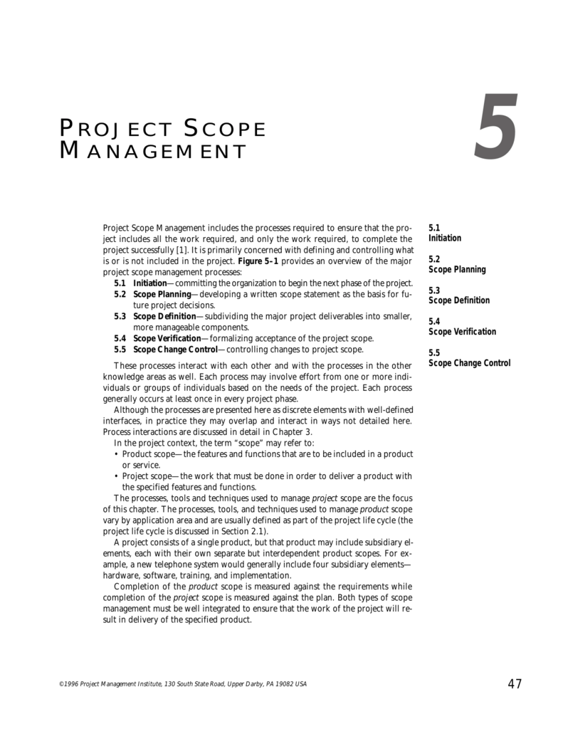 Project Scope Management