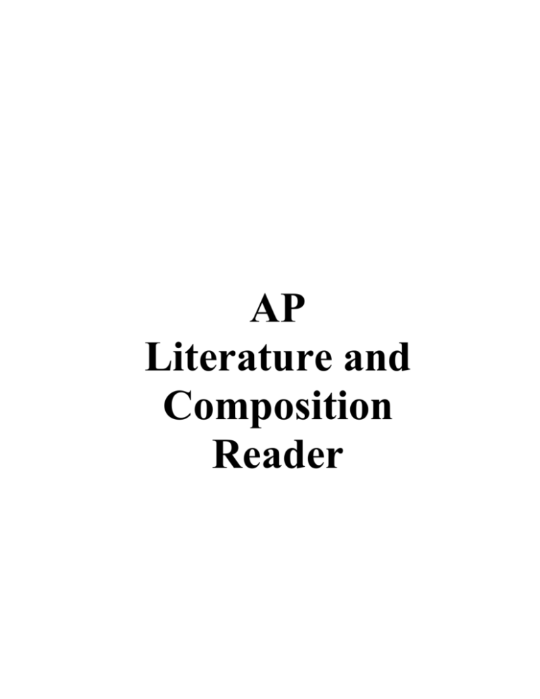 AP Literature And Composition Reader AP Literature And Composition Reader