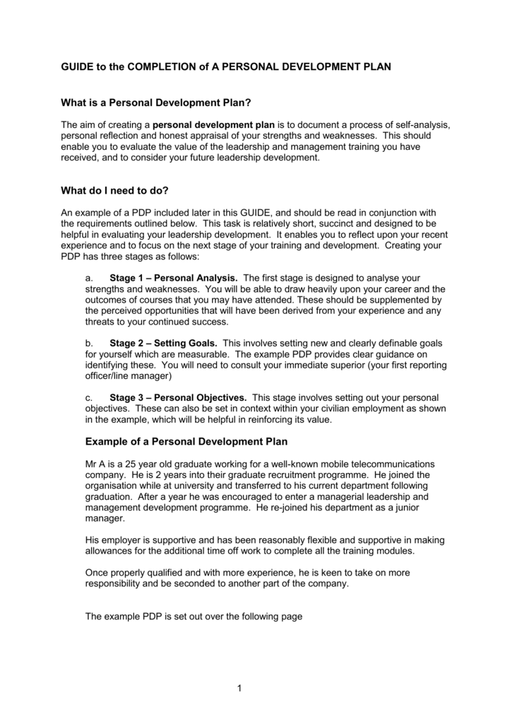 Example Of A Personal Development