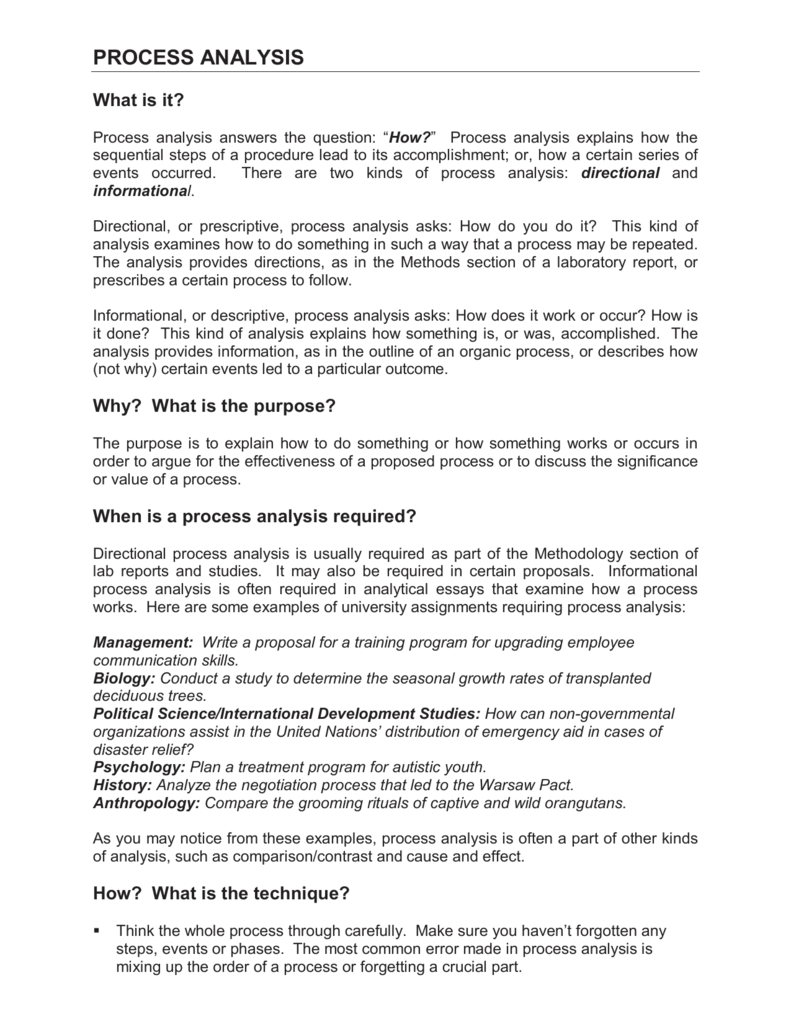  Informative Process Analysis Essay Example How To Write An