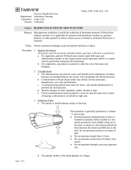 Fingerstick-Heelstick Skin Puncture