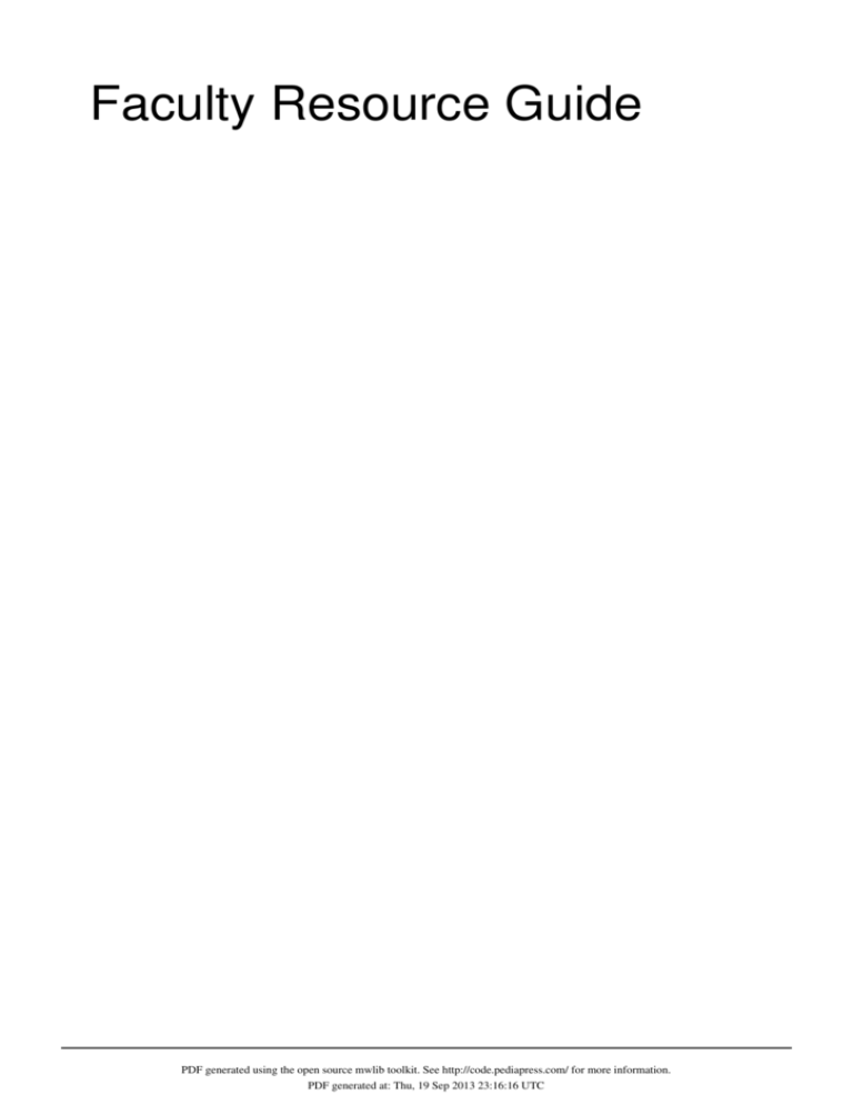 Faculty Resource Guide
