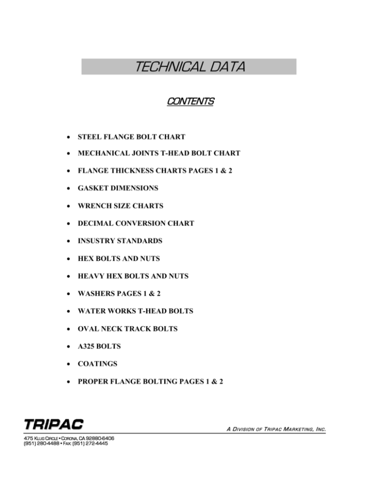 Technical Data Technical Data