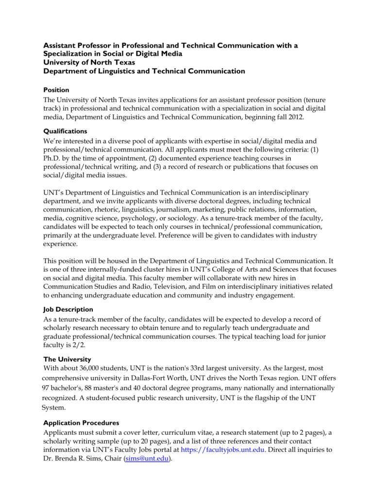 Best Cover Letter For Assistant Professor Job Application
