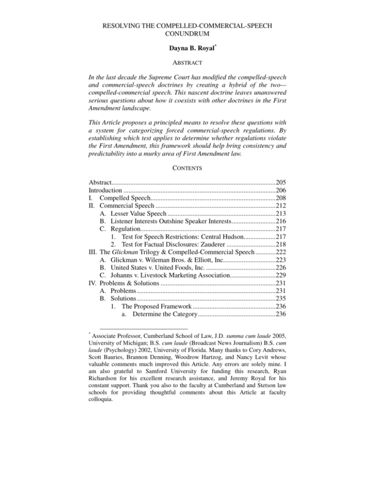 Resolving the Compelled-Commercial