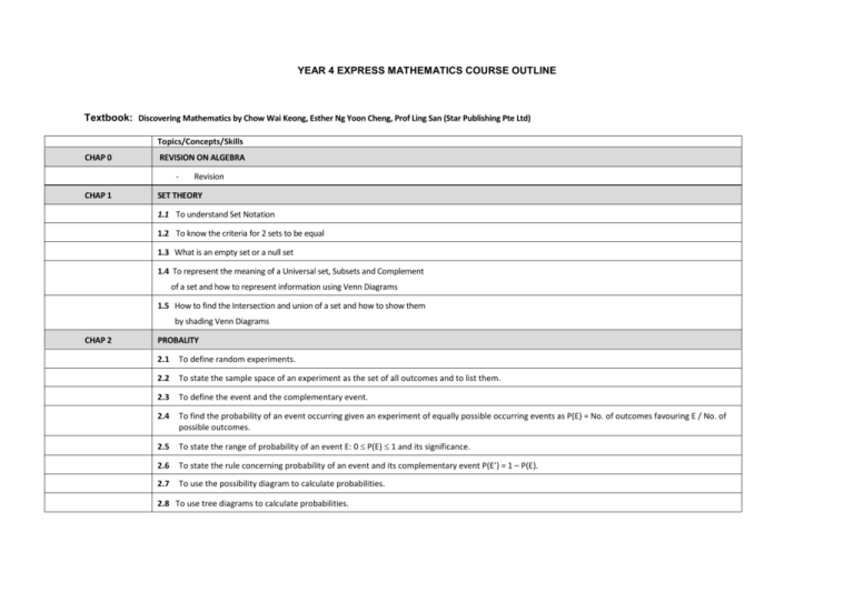 Year 4 Elementary Mathematics Year 4 Elementary Mathematics