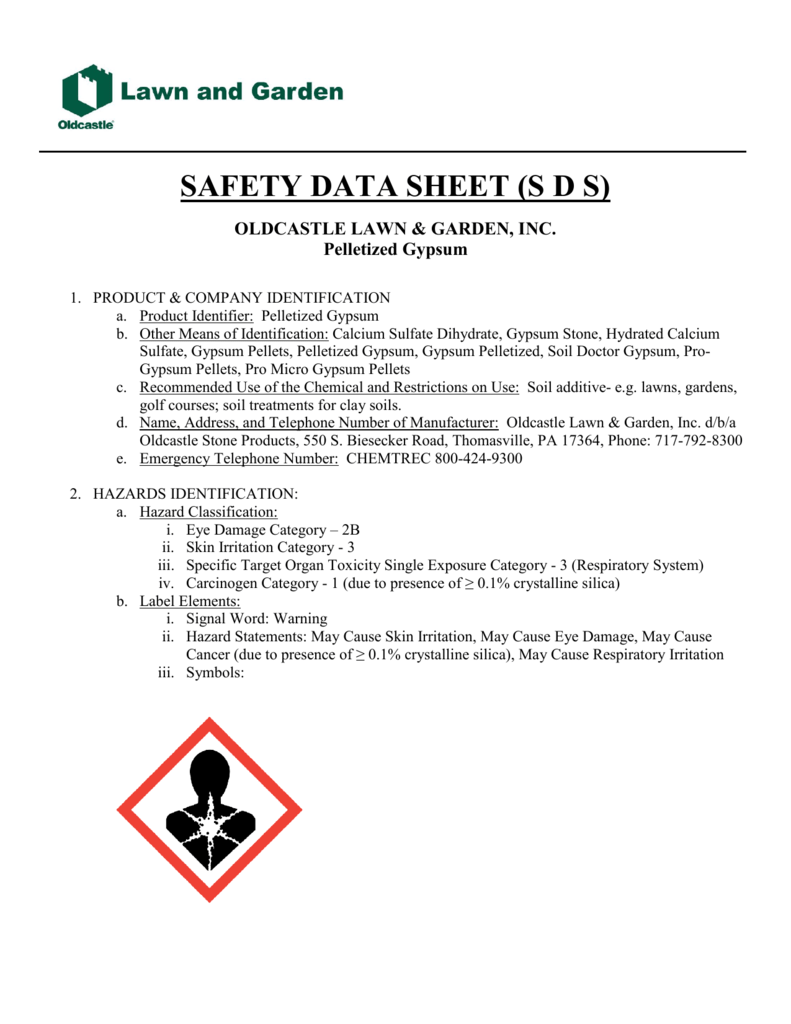 Safety Data Sheet sds 