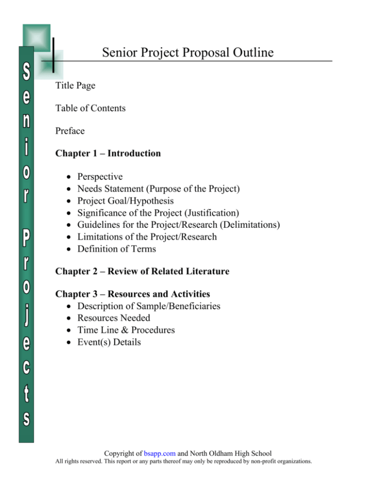 Senior Project Proposal Outline High School Guide