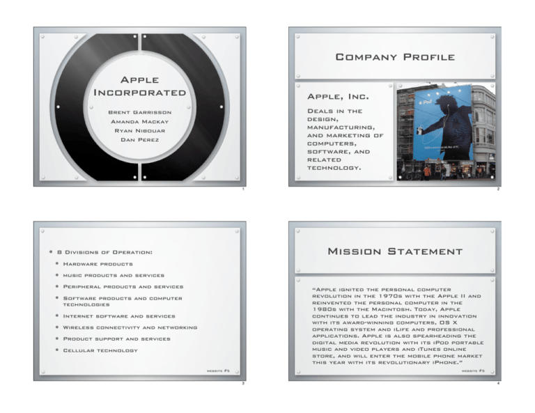 Company Profile Mission Statement