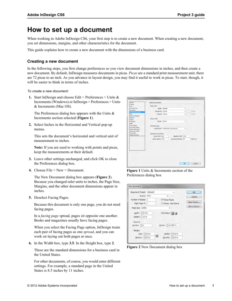 How To Set Up A Document In InDesign
