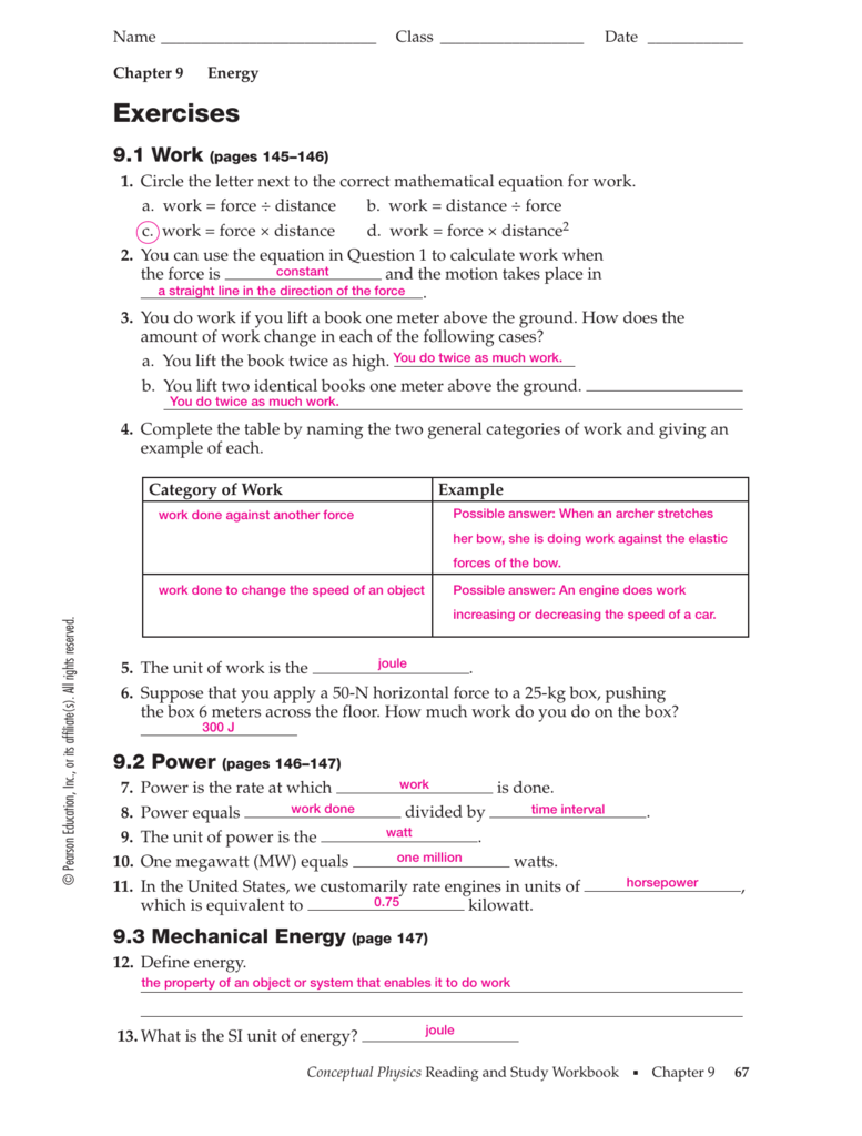 Conceptual Physics Chapter 21 Exercises Answers ExerciseWalls Conceptual Physics Chapter 21 Exercises Answers ExerciseWalls
