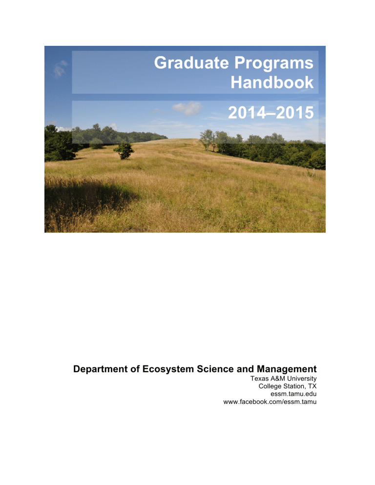 ESSM Graduate Programs Manual