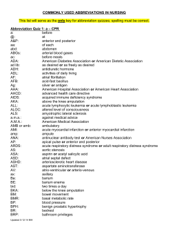 Abbreviations - Medical terminology