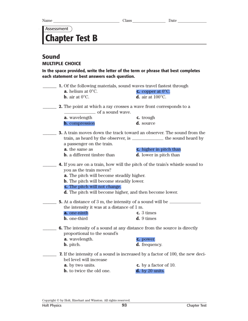 Chapter Test B Chapter Test B