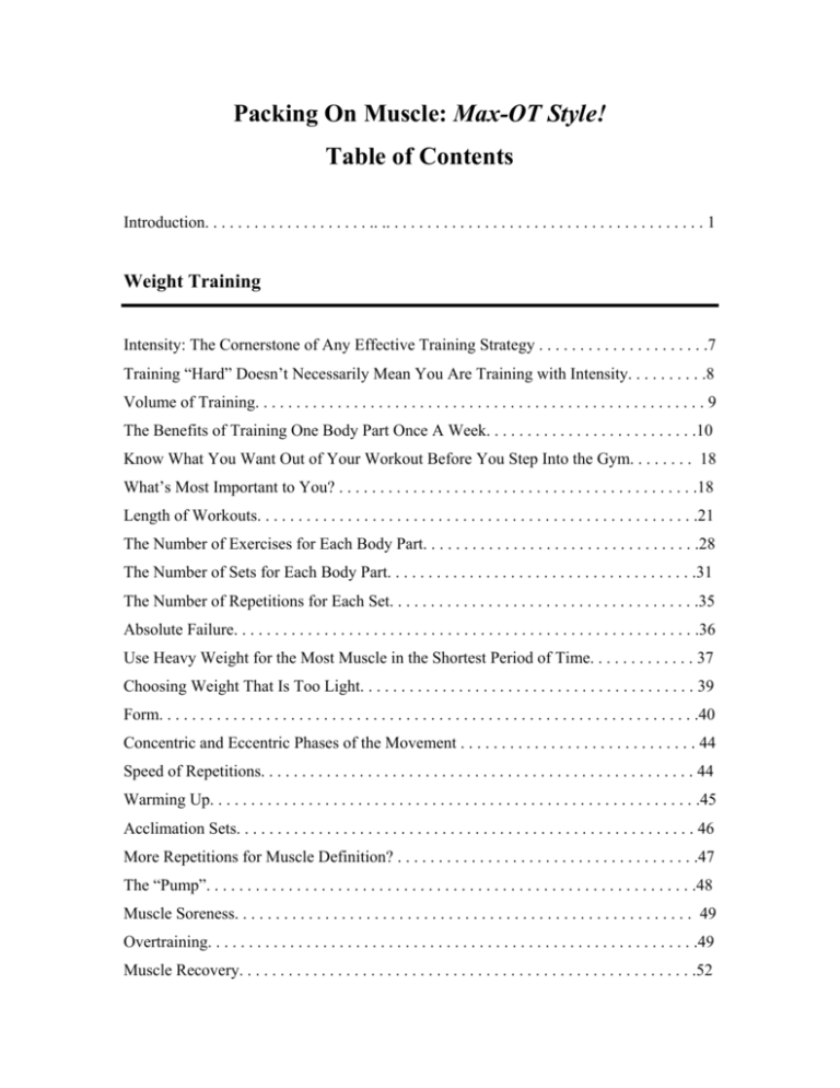 Packing On Muscle: Max-OT Style
