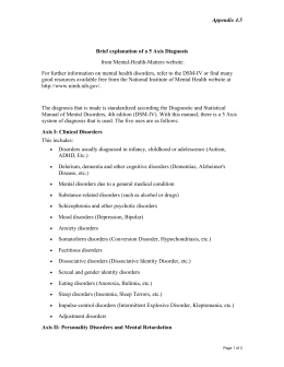 Global Assessment of Functioning (GAF) Scale