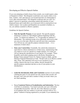 Basic Speech Outline Format