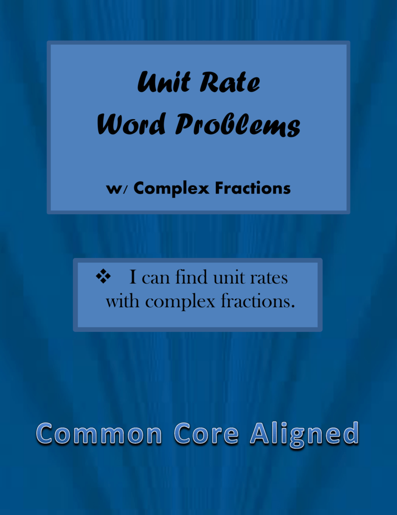 Unit Rate Word Problems