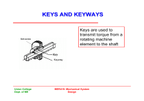 Keys and Keyways: Design & Stress Analysis