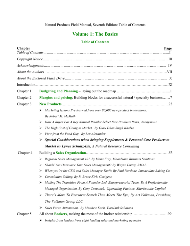 The Table Of Contents