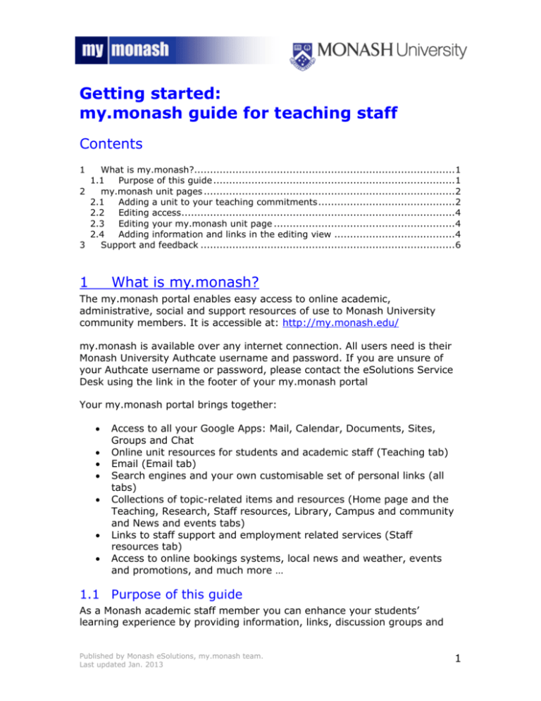 Getting Started - Monash University
