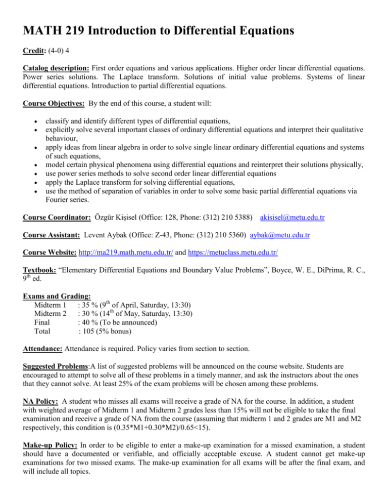 MATH 119 Calculus with Analytic Geometry