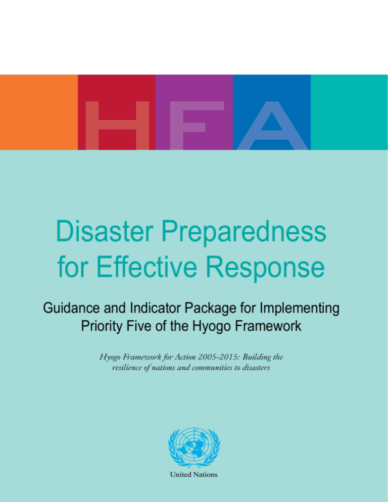 Disaster Preparedness for Effective Response