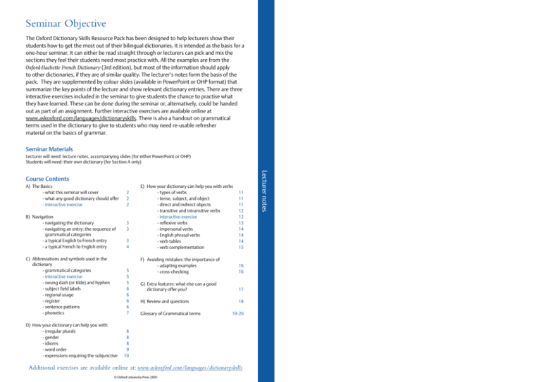 Lecture Notes Oxford University Press