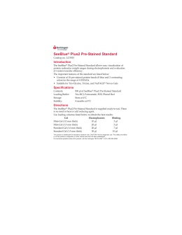 SeeBlue® Plus2 Pre-Stained Protein Standard Protocol SeeBlue