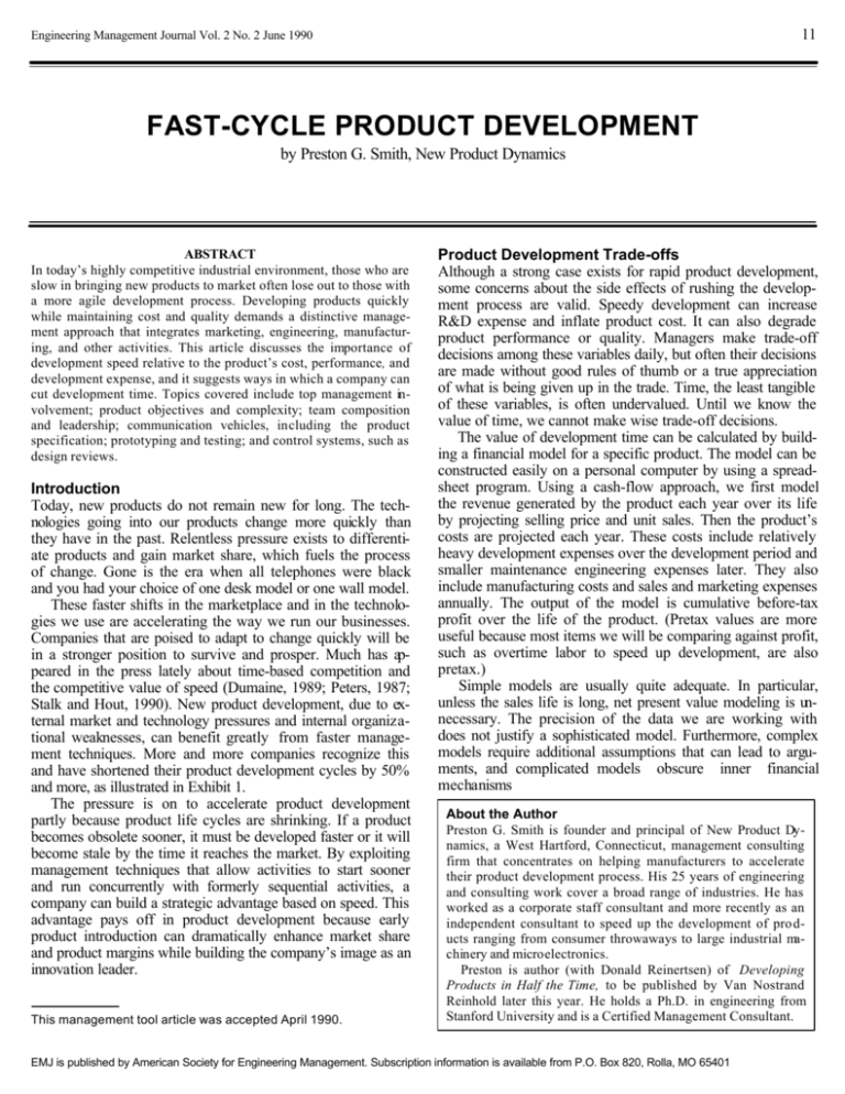 fast-cycle product development