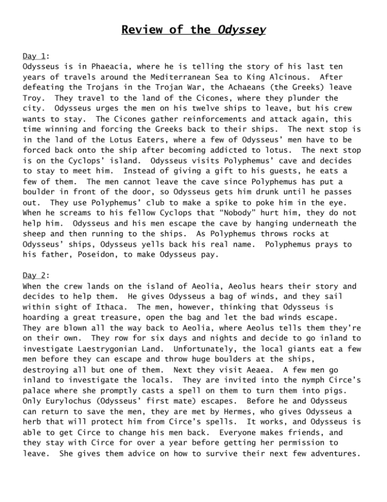 Odyssey Summary odyssey-summary