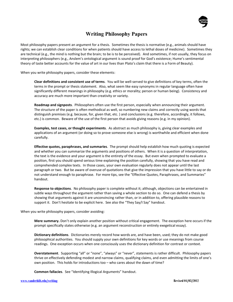  Critical Philosophy Essay Example How To Write A Philosophical Essay