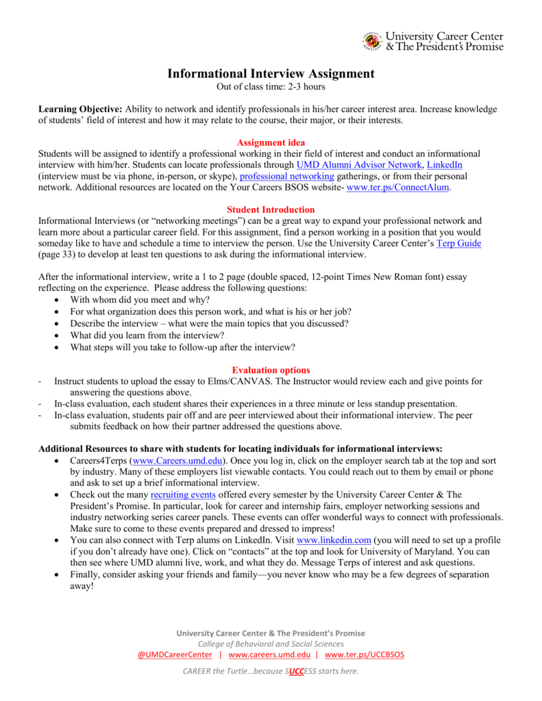 Informational Interview Assignment
