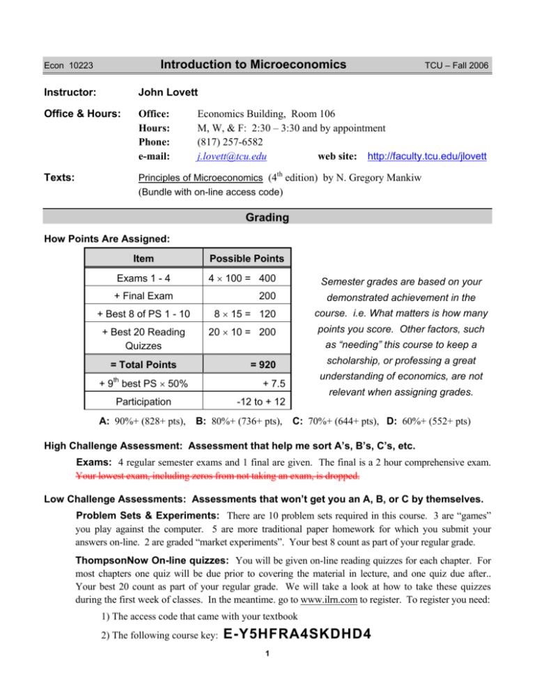 Syllabus Texas Christian University