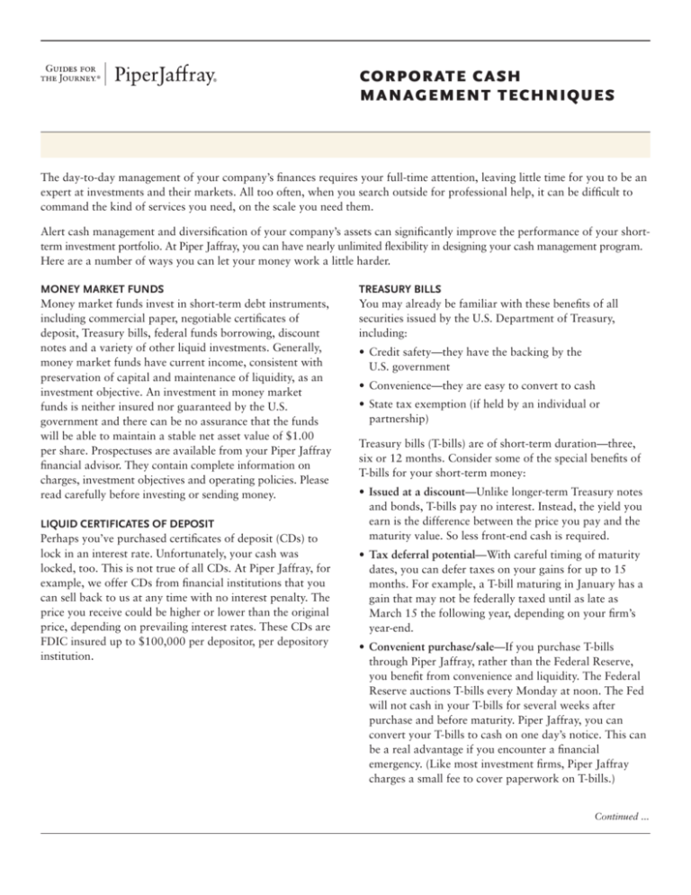 Corporate Cash Management Techniques