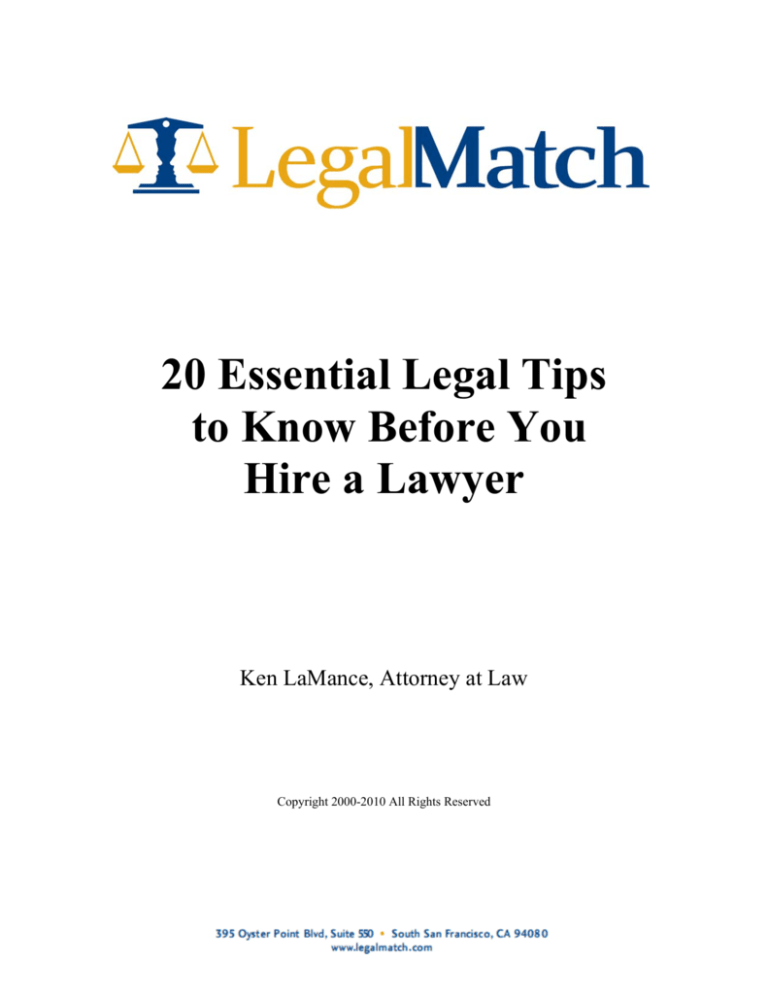 20 Essential Legal Tips to Know Before You Hire